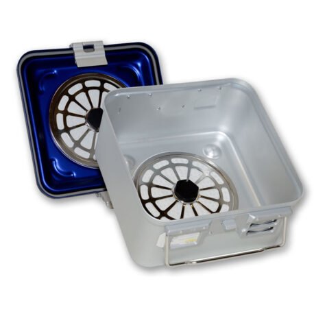 CONTAINER WITH FILTER Small H 150 Mm - Blue - Perforated - CureMed ...